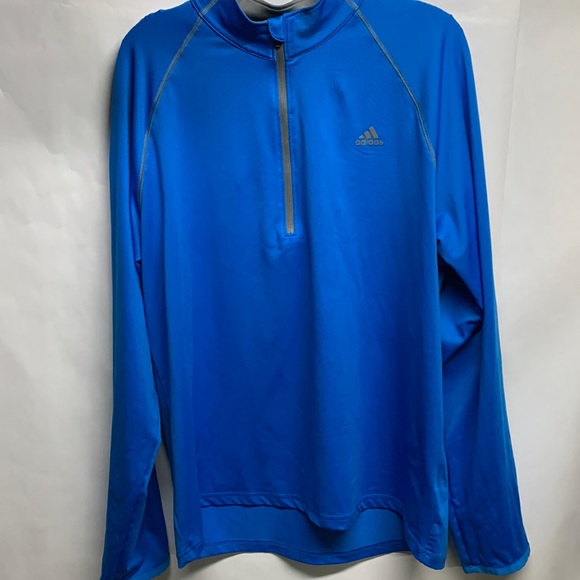 adidas | Tops | Adidas Blue Half Zip Top | Poshmark